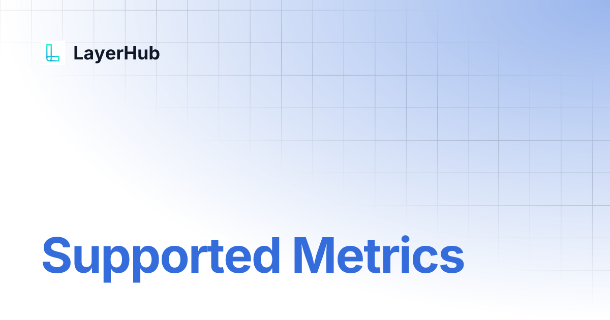 Supported Metrics | LayerHub